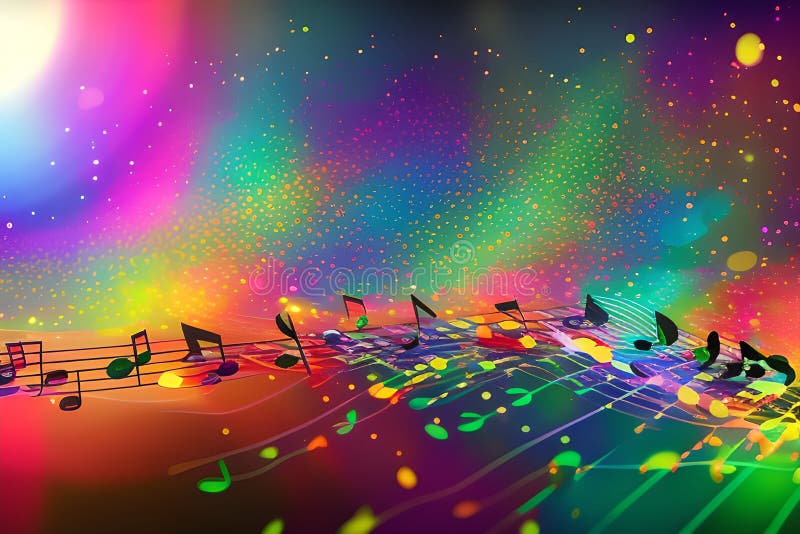 Colorful Hyper Realistic Magic of Music Stock Illustration ...