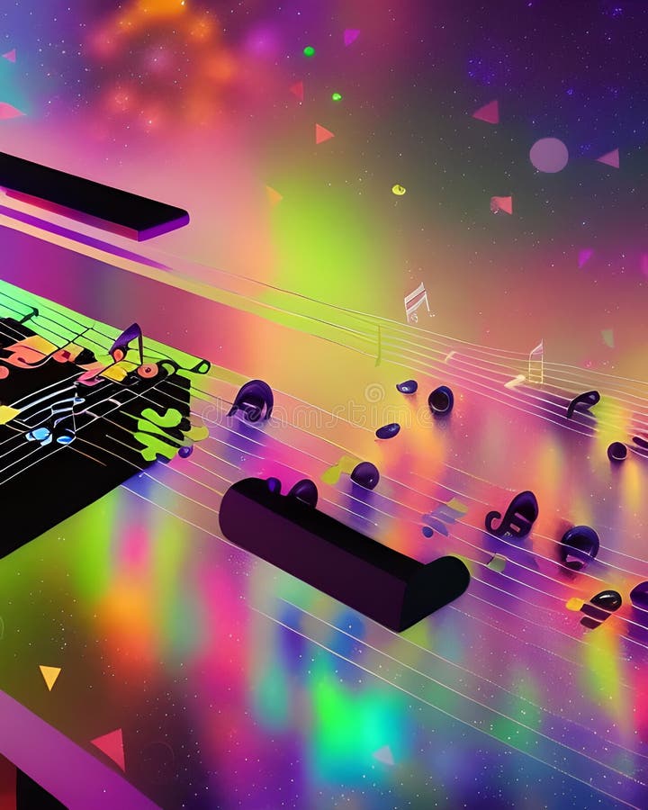 Colorful Hyper Realistic Magic of Music Stock Illustration ...