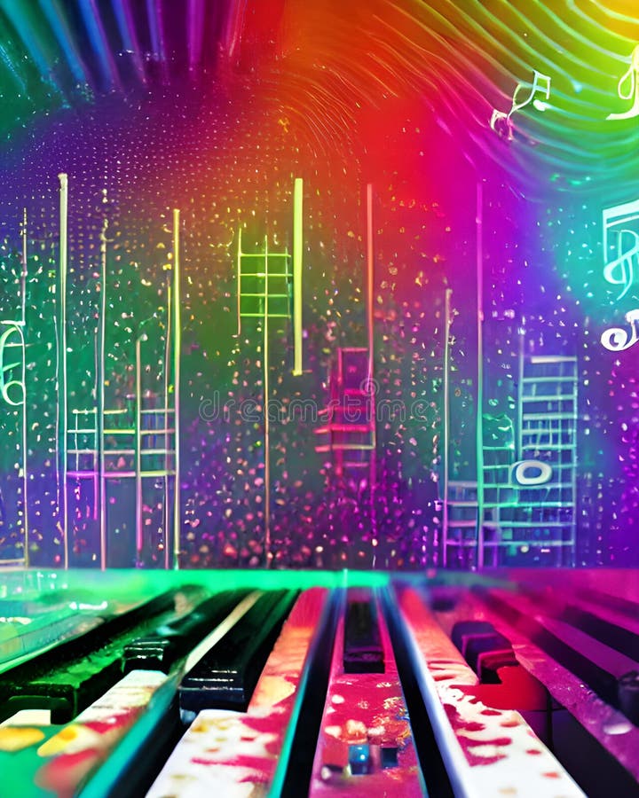 Colorful Hyper Realistic Magic of Music Stock Illustration ...