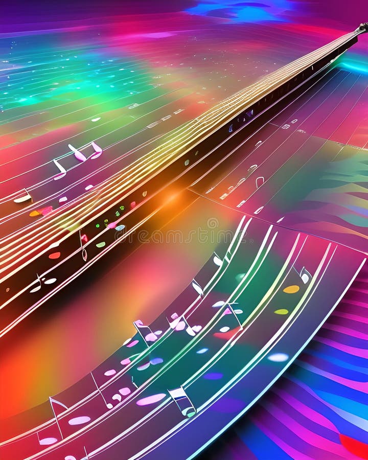 Colorful Hyper Realistic Magic of Music Stock Illustration ...