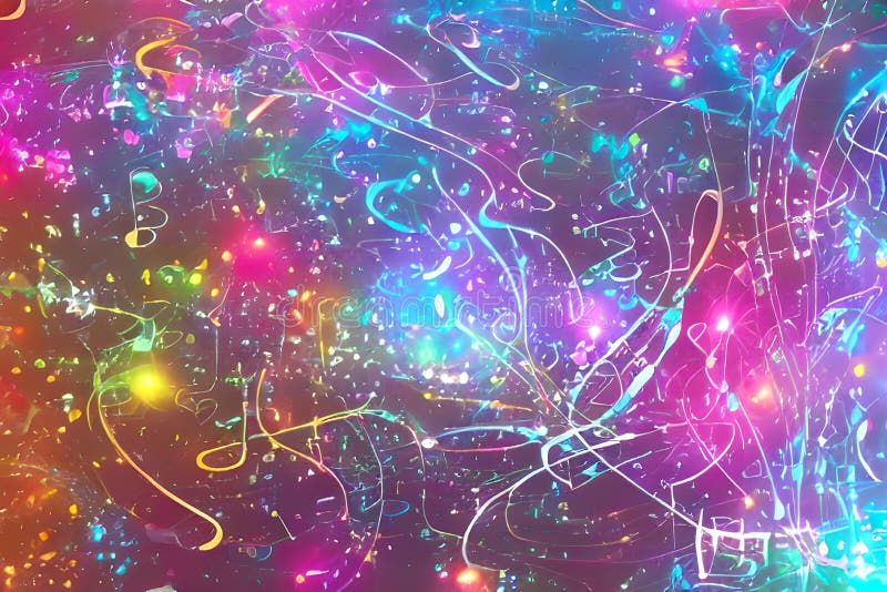 Colorful Hyper Realistic Magic of Music Stock Illustration ...