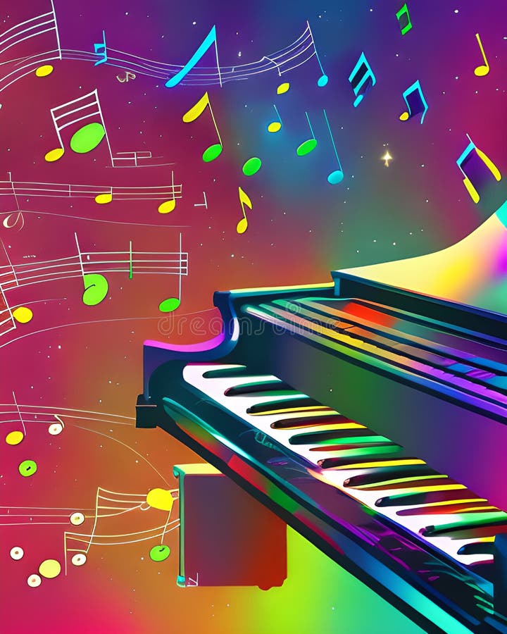 Colorful Hyper Realistic Magic of Music Stock Illustration ...