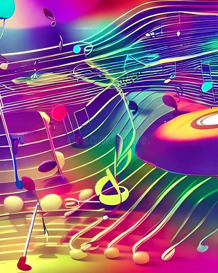 Colorful Hyper Realistic Magic of Music Stock Illustration ...