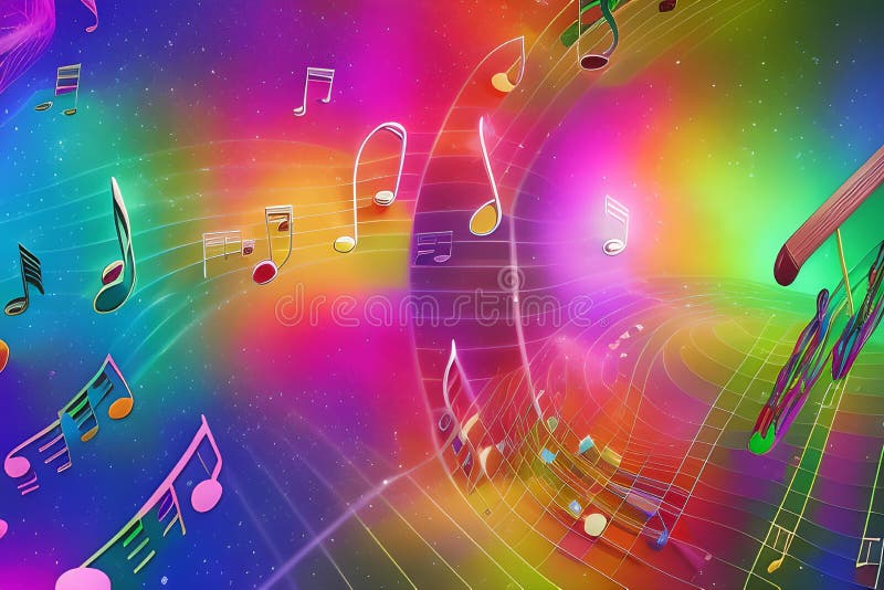 Colorful Hyper Realistic Magic of Music Stock Illustration ...