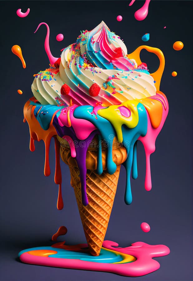 Colorful ice cream stock illustration. Illustration of chocolate ...