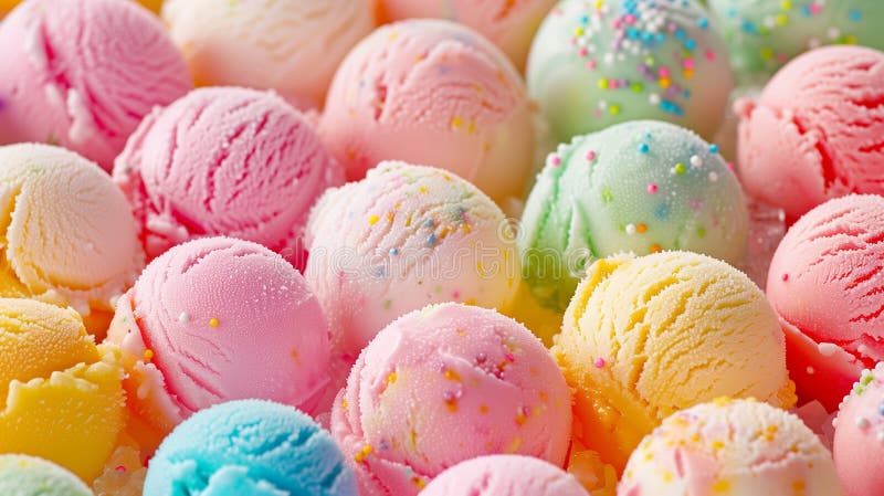 Colorful Ice Cream Balls Background Stock Image - Image of sphere ...