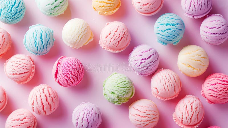 Colorful Ice Cream Balls Background Stock Image - Image of path ...