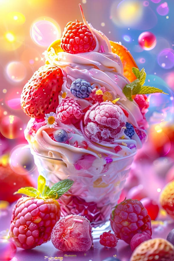 A Colorful Ice Cream Popsicle with a Splash of Liquid Stock Photo ...