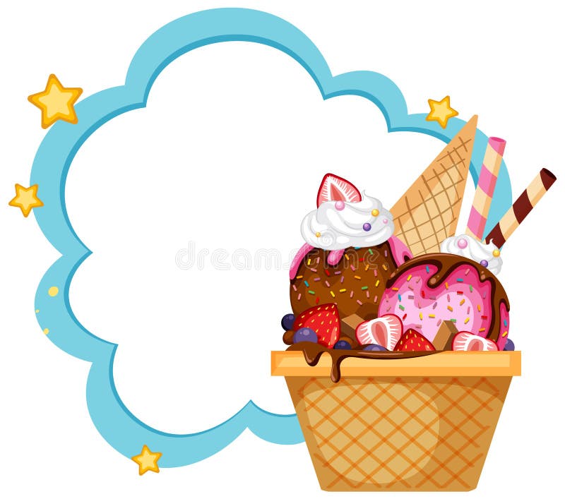 Ice Cream Cone with a Whimsical Cloud Frame Stock Vector - Illustration ... Ice Cream Cone with a Whimsical Cloud Frame Stock Vector - Illustration ...