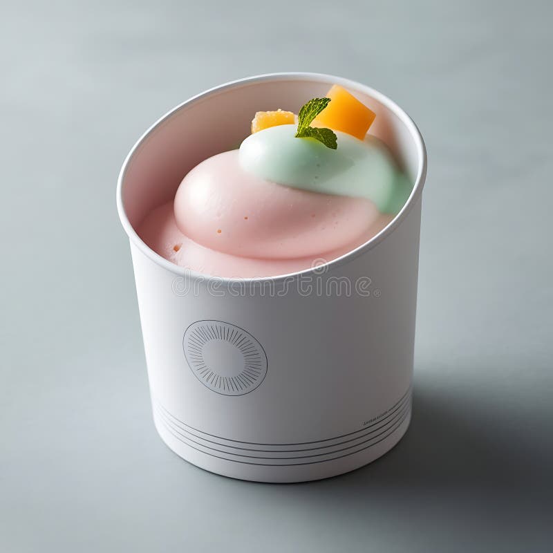Colorful Ice Cream in Cups, Looks Delicious Stock Illustration ...