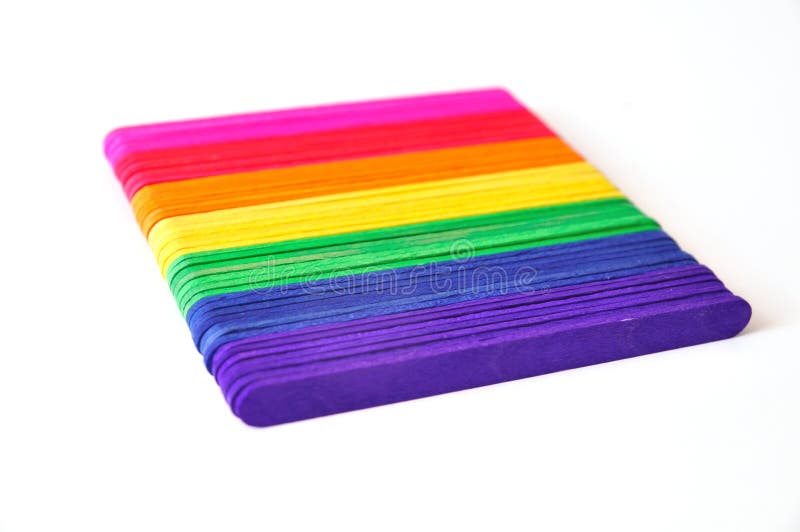 Colorful Ice-cream Sticks Made from Wooden Stock Photo - Image of brown ...