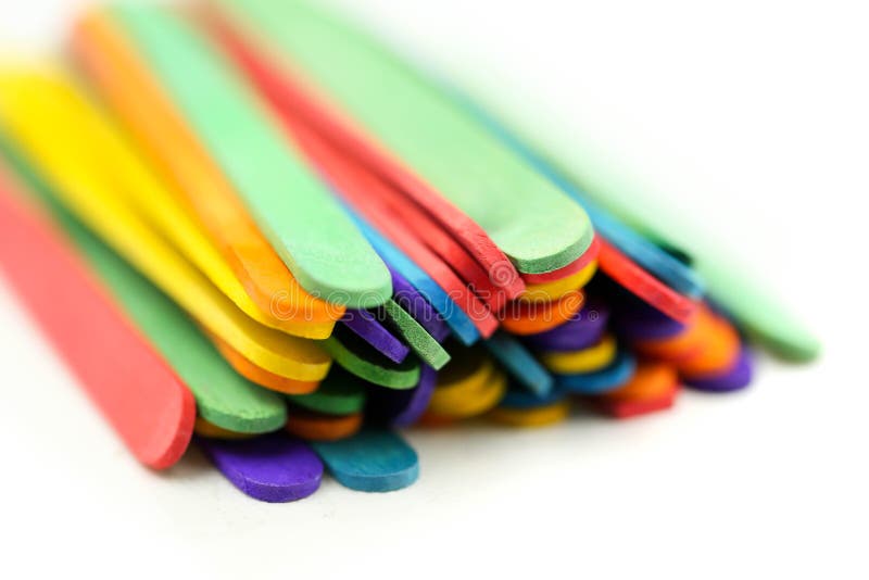 Colorful Ice Cream Sticks on White Background Stock Photo - Image of ...