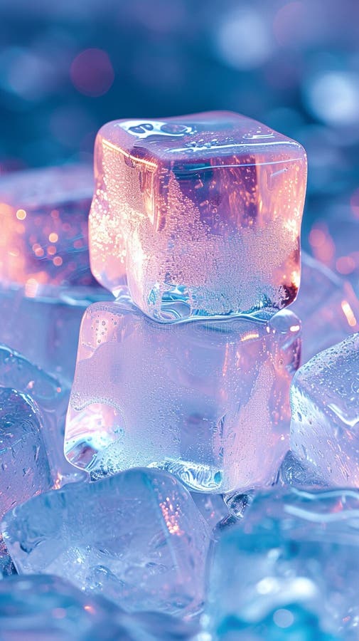 Colorful Ice Cube Shape Refreshing and Uplifting Background Concept ...