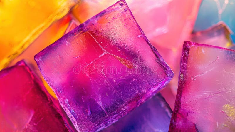 Colorful Ice Cubes Arranged in a Vibrant Stack Create a Visually ...