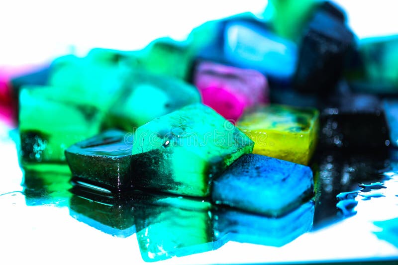 Colorful Ice Cubes on White Background, Abstract, Abstract Background ...