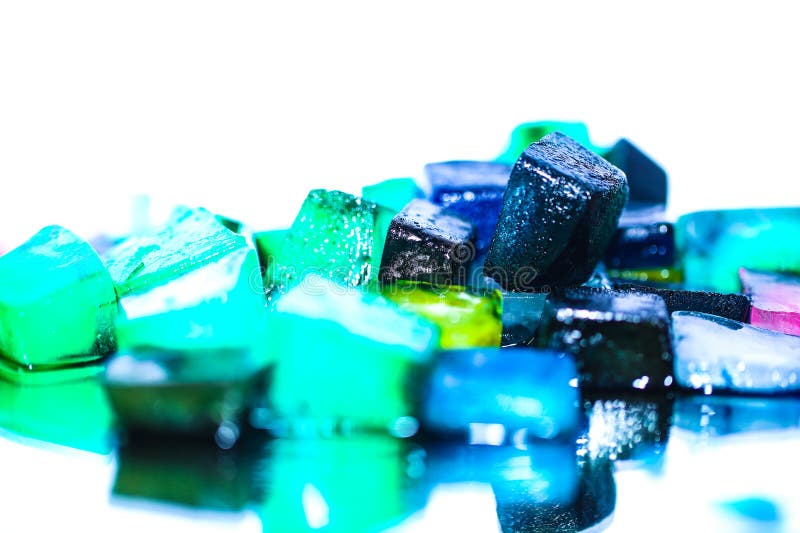 Colorful Ice Cubes on White Background, Abstract, Abstract Background ...