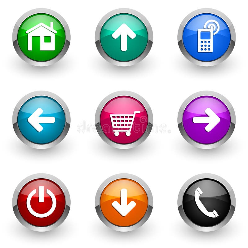 Colored Phone Icons stock vector. Illustration of cable - 21276313