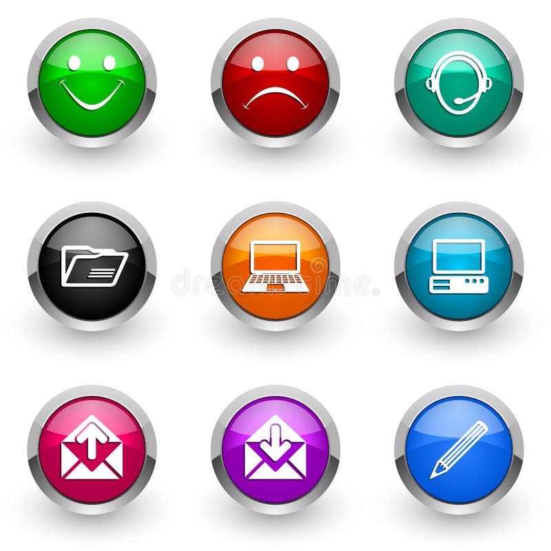 Colorful icon set stock illustration. Illustration of office - 43516337