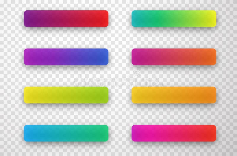 Colorful Icon Templates Isolated on Transparent Background. Stock ...