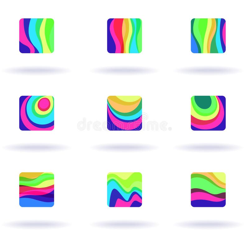 Colorful icons stock illustration. Illustration of geometric - 16416888