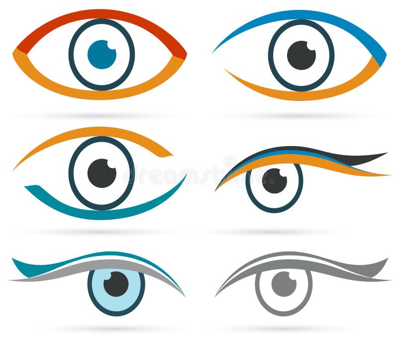 Colorful Icons Eye Vector Set for Design. Stock Vector - Illustration ...