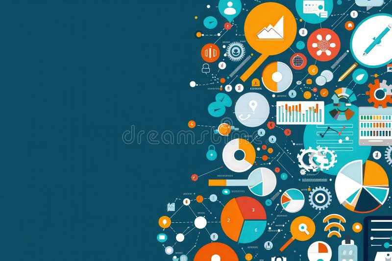 Creative Representation of CRM Automation Tools on a Vibrant Blue ...