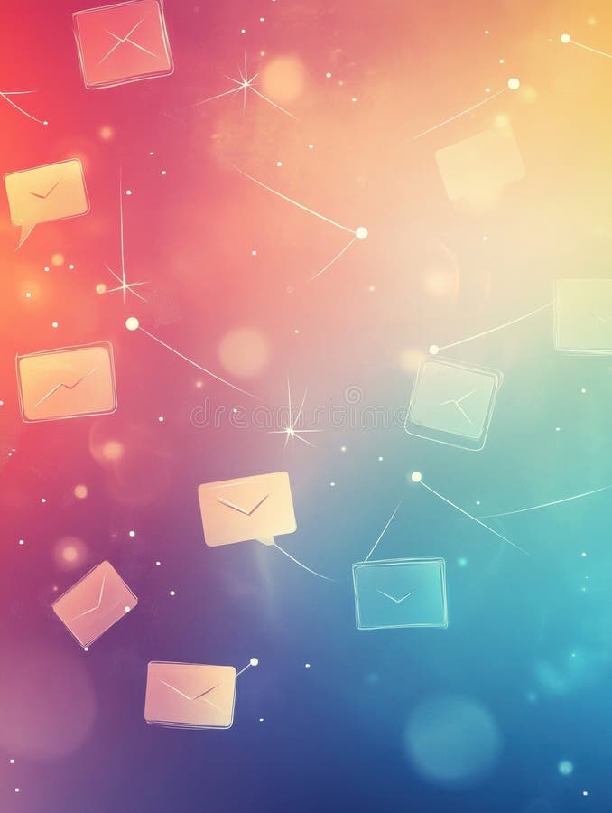 Floating Abstract Icons of Chats and Connections Create a Vibrant ...