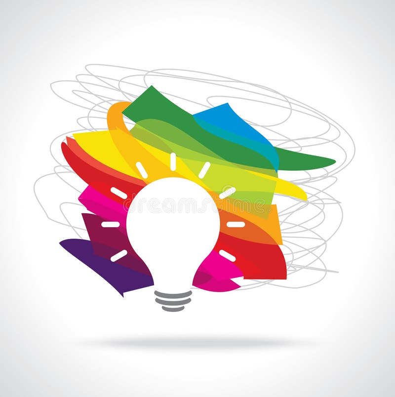 Colorful Idea Bulb Vector on White Background Stock Vector ...