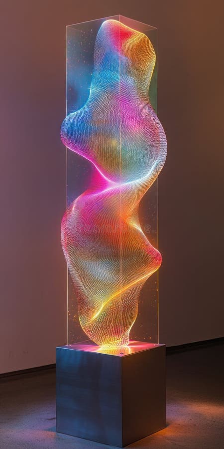Colorful Illuminated Sculpture Creating a Mesmerizing Visual Display ...