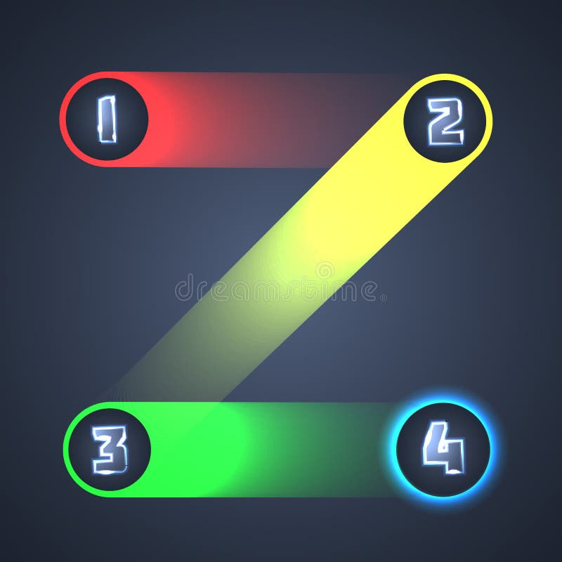 Colorful Illuminated Shiny Infographic Elements. Stock Vector ...
