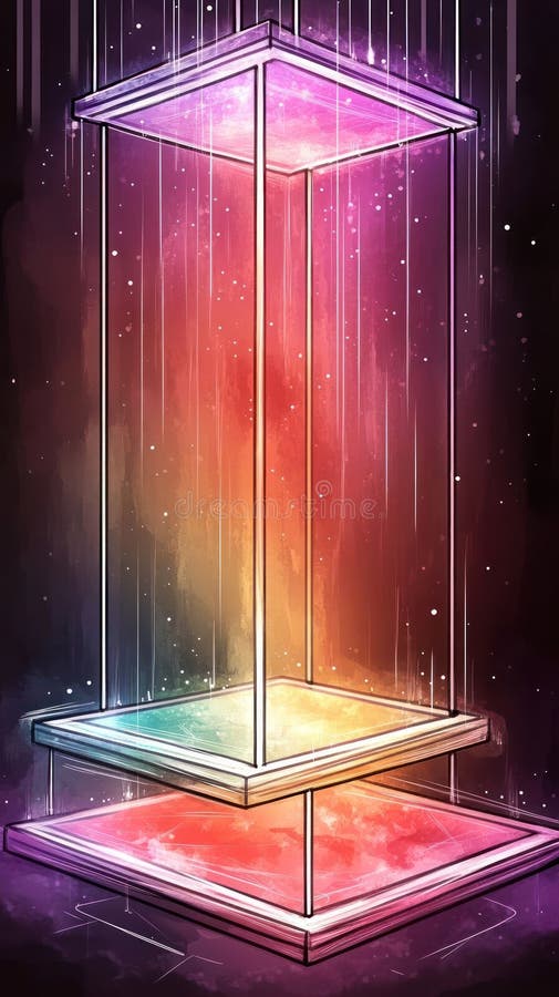 A Colorful, Illuminated Structure with Cascading Lights in a Cosmic ...