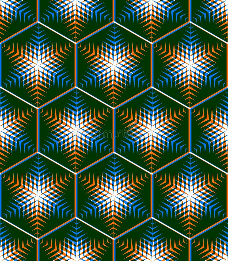 Colorful Illusive Abstract Geometric Seamless 3d Pattern with Tr Stock ...