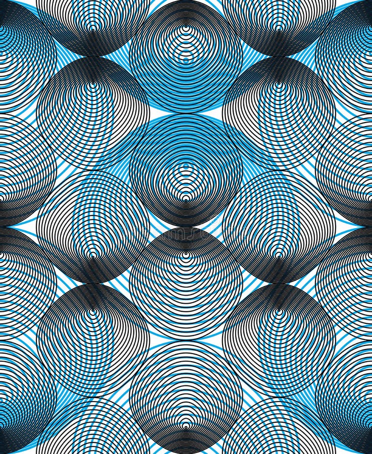 Colorful Illusive Abstract Seamless Pattern With Overlapping Geo Stock