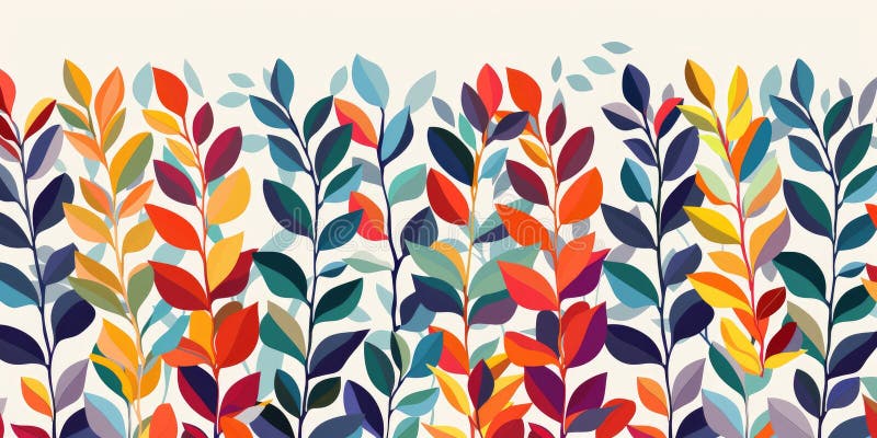 Colorful Illustrated Autumn Leaves Stock Illustration - Illustration of ...