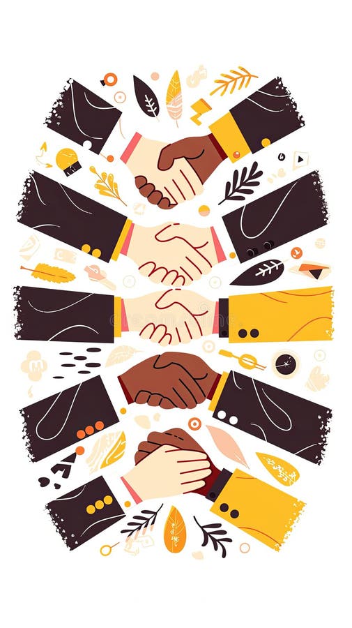 Racial Handshakes Stock Illustrations – 4 Racial Handshakes Stock ...
