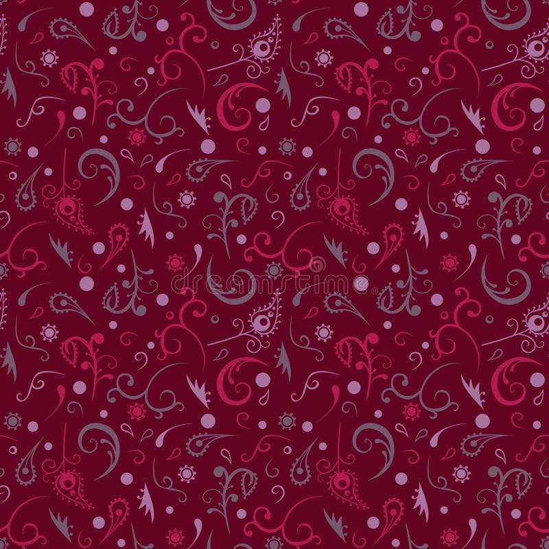 Red Illustrated Seamless Pattern, Wallpaper Stock Illustration ...