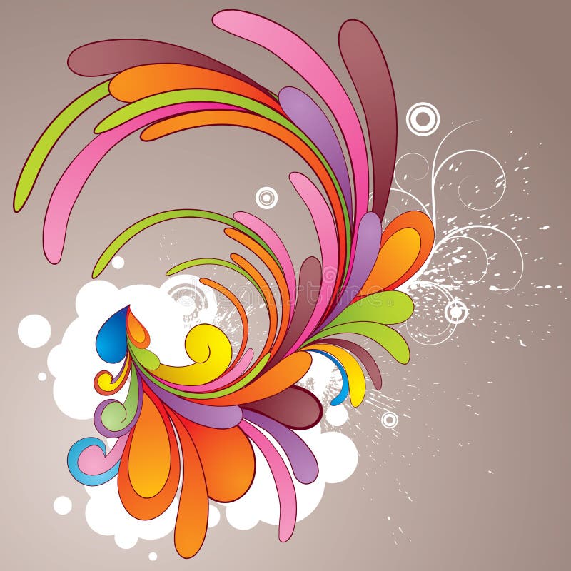 Colorful_drawing stock vector. Illustration of flowing - 12769308
