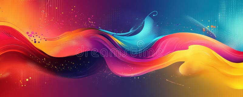 Colorful Illustration of Abstract Waves with Vibrant Gradients and ...