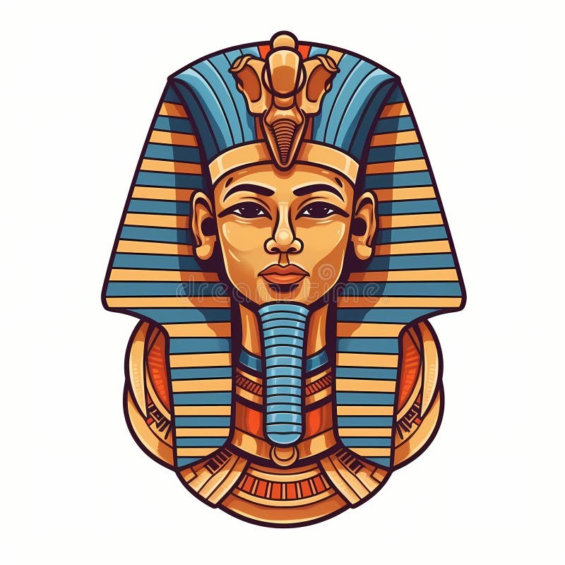 Colorful Illustration of an Ancient Egyptian Pharaoh S Bust. Stock ...
