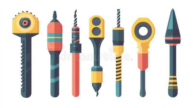 Colorful Illustration of Assorted Hand Tools Stock Illustration - Illustration of instruments ...