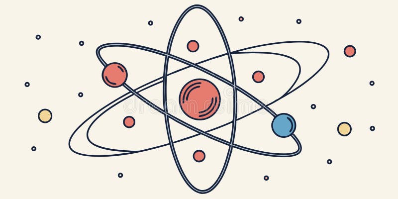 A Colorful Illustration of an Atom for Science Education, Vector Design ...