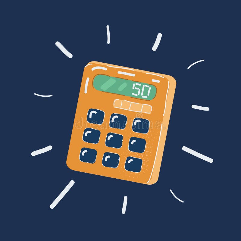 Colorful Illustration of Calculator Over Dark Backround Stock Vector ...