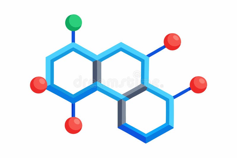 Colorful Illustration of a Chemical Compound Structure. Stock ...