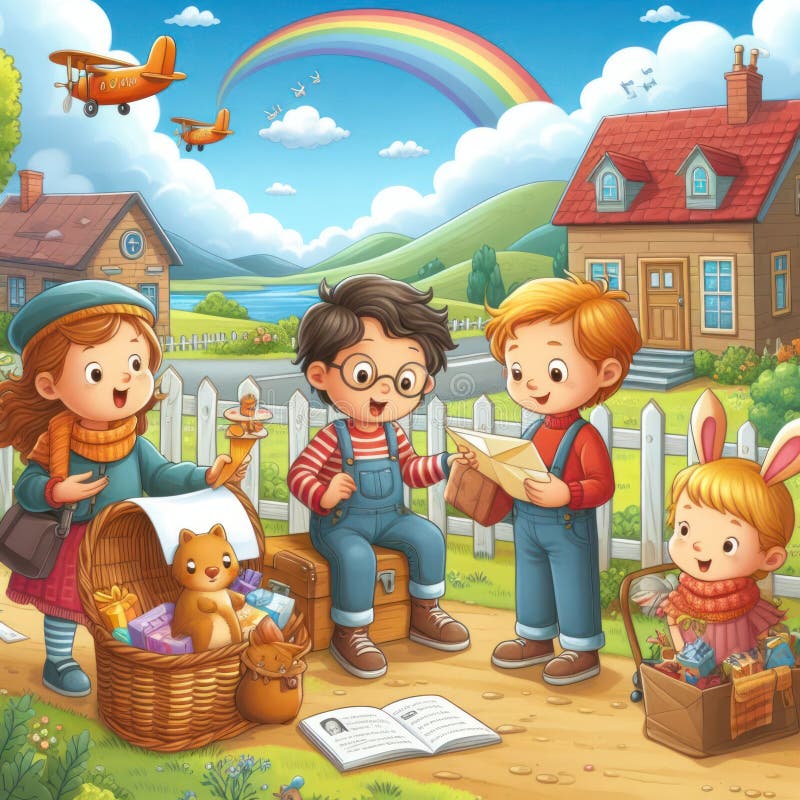 Colorful Illustration . Child Book and Nursery Concept Stock ...