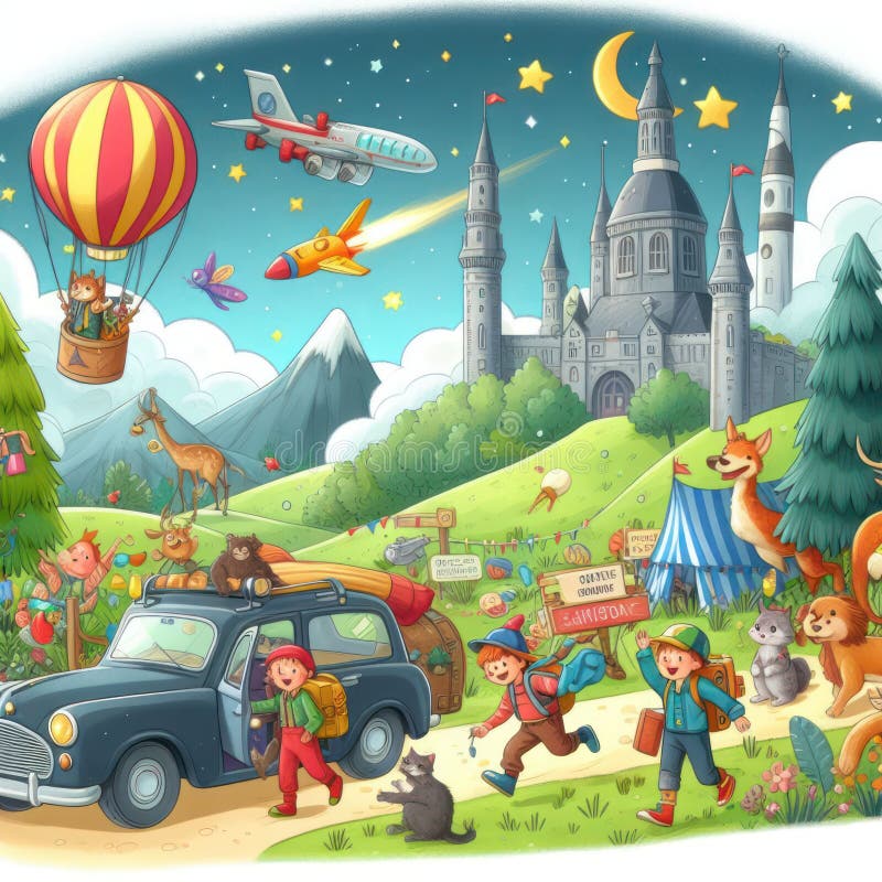 Colorful Illustration . Child Book and Nursery Concept Stock ...