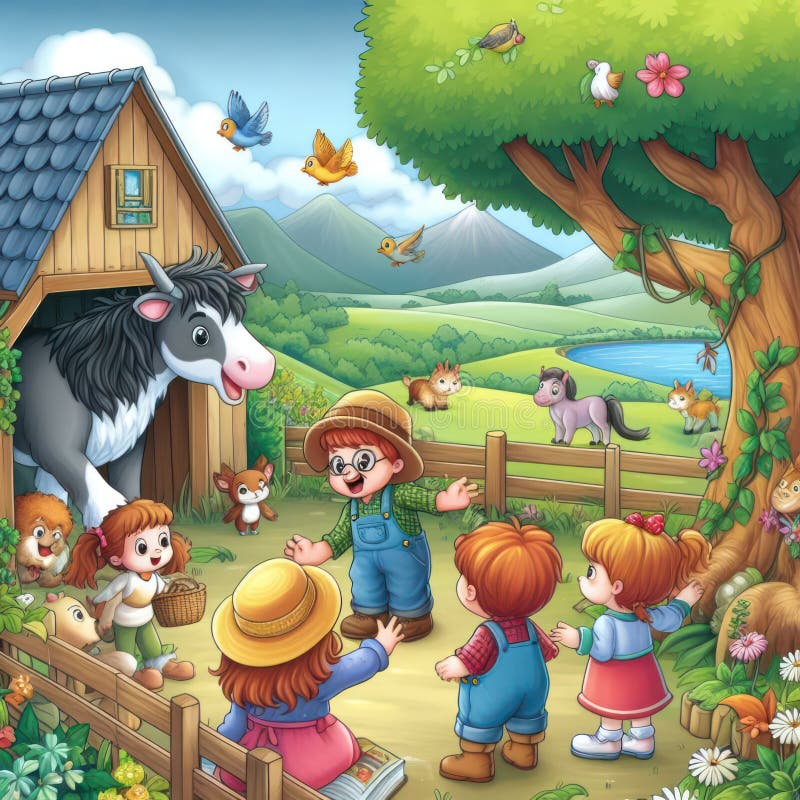 Colorful Illustration . Child Book and Nursery Concept Stock ...