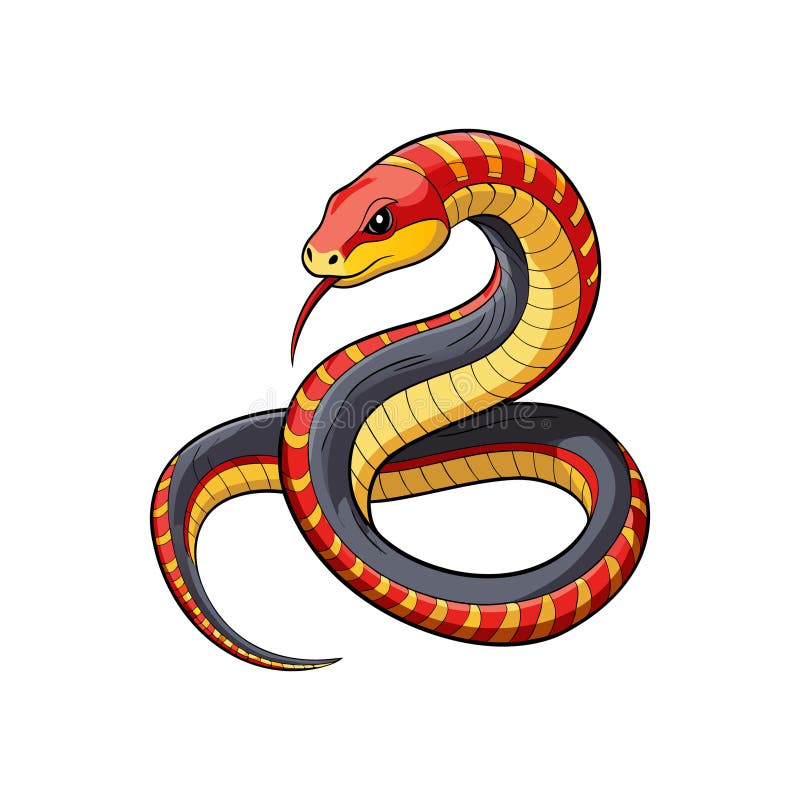 Colorful Illustration of Common Egg-Eater Snake in Nature Stock ...