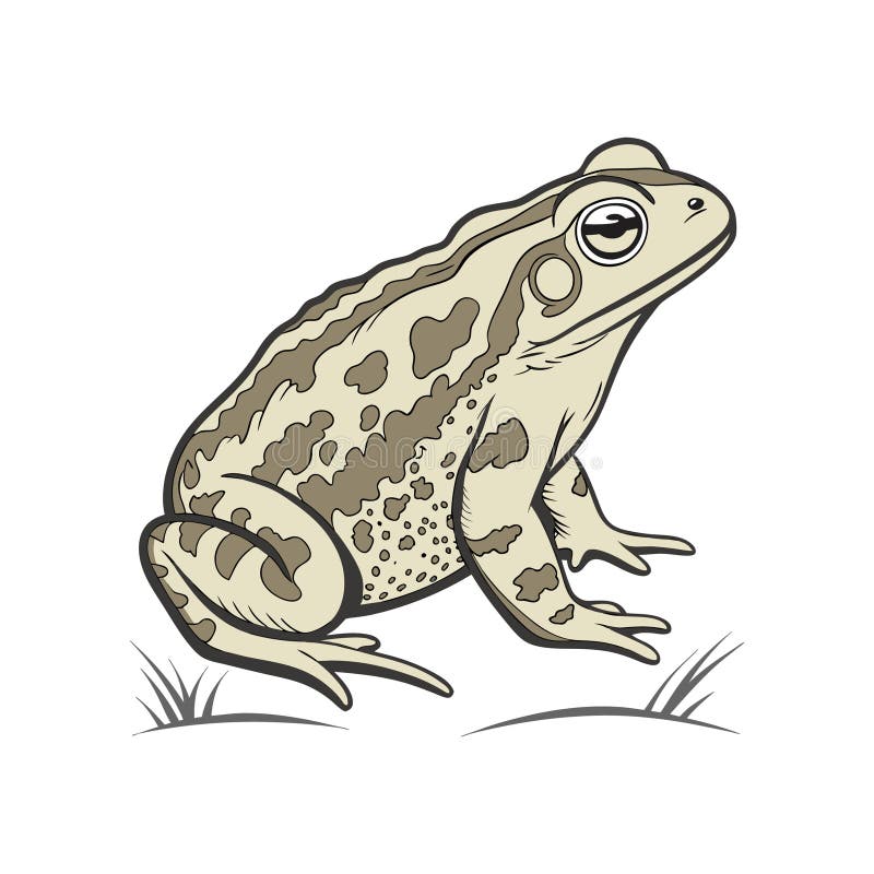 Colorful Illustration of Common Midwife Toad in Nature Stock ...