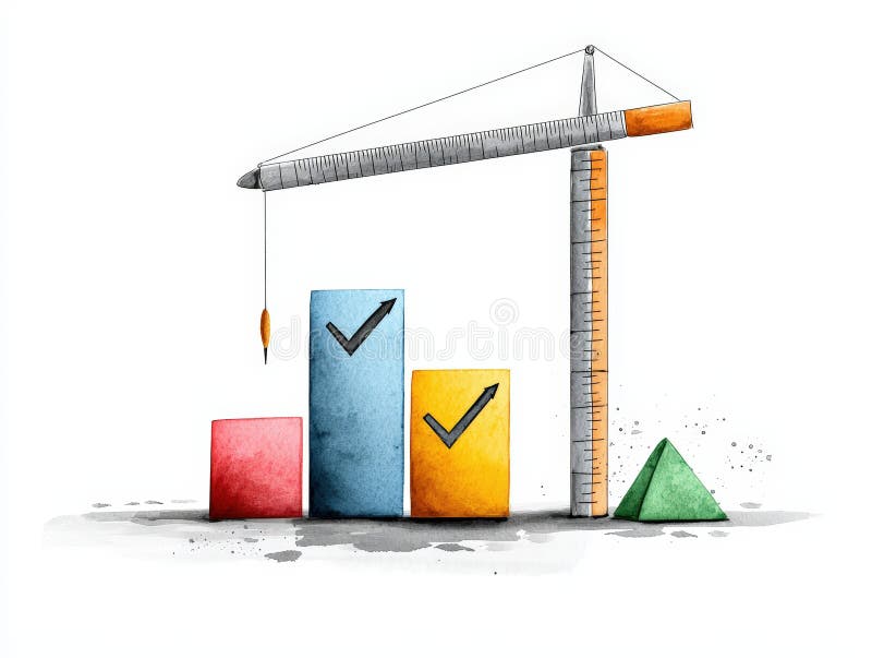 A Colorful Illustration of a Construction Theme Showcasing Graphs and ...