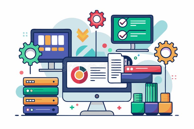 A Colorful Illustration Depicting Customizable Version Control Systems ...